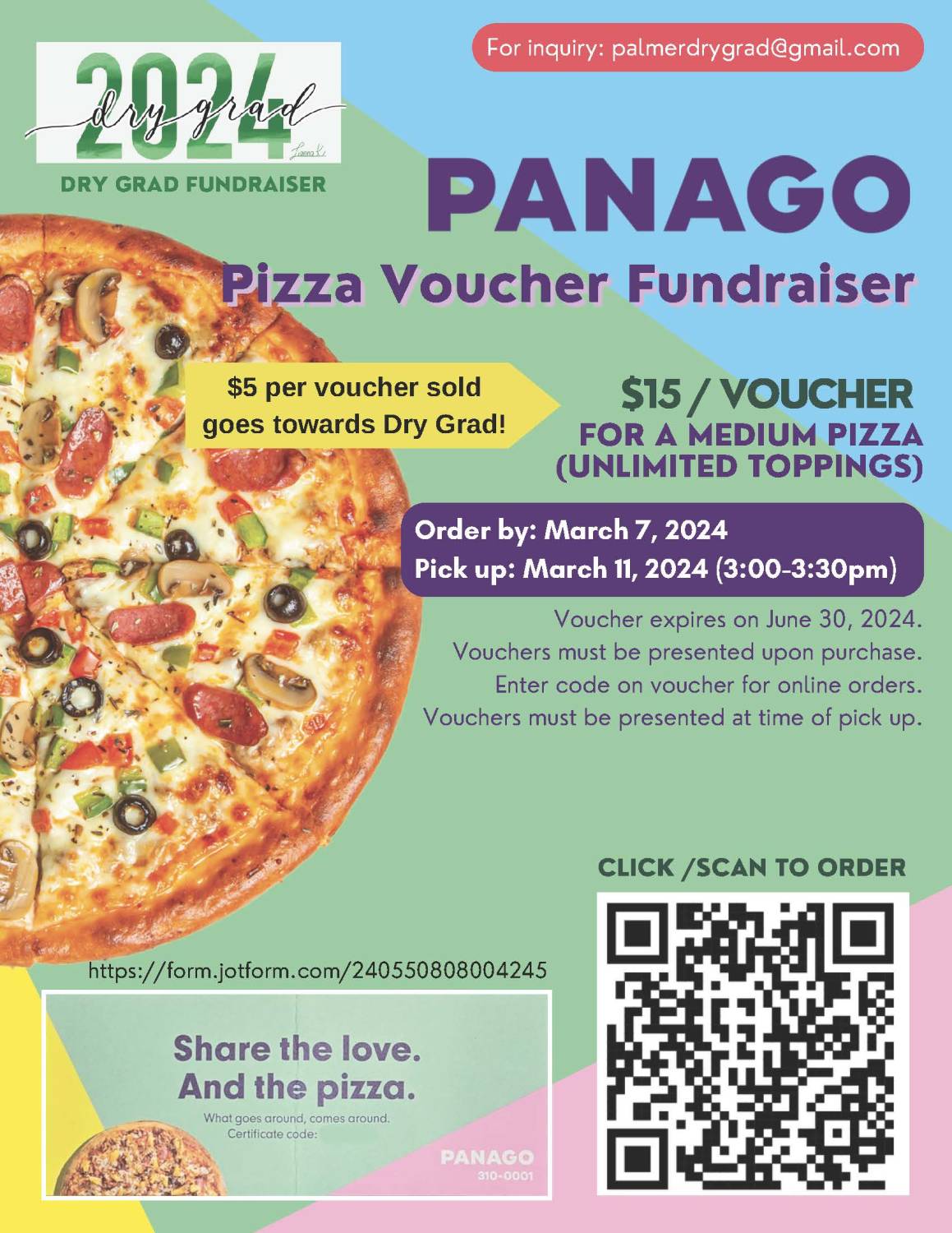Dry Grad Fundraiser - Panago Pizza Vouchers!!! | Palmer Secondary School